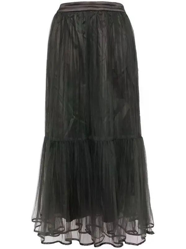 TOUT A COUP Satin Hem Tulle Skirt - Grey