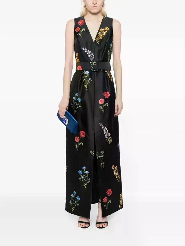 Sachin & Babi Marsden Floral-print Gown - Black