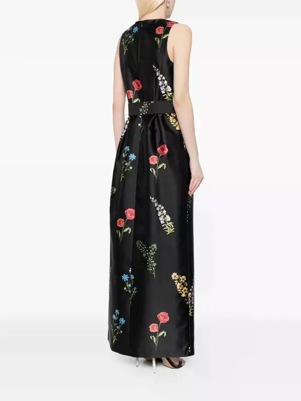Sachin & Babi Marsden Floral-print Gown - Black
