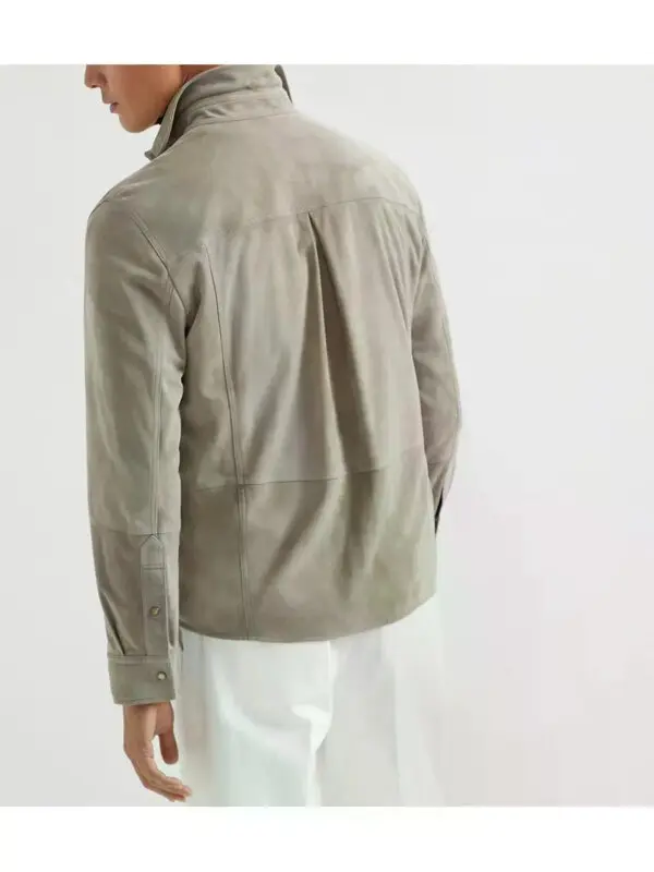 Brunello Cucinelli Suede Shirt - Neutrals