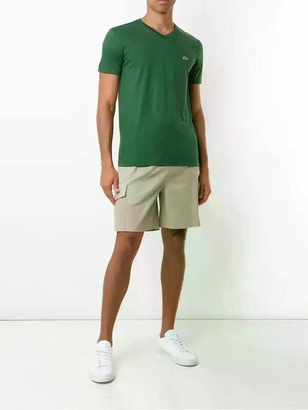 Lacoste Logo-embroidered Cotton V-neck T-shirt