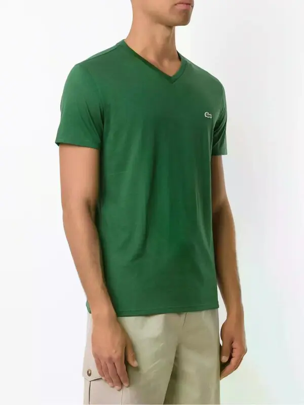 Lacoste Logo-embroidered Cotton V-neck T-shirt