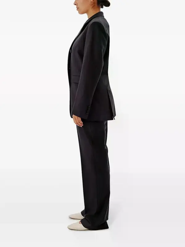 Another Tomorrow Double-breasted Merino Wool Blazer
