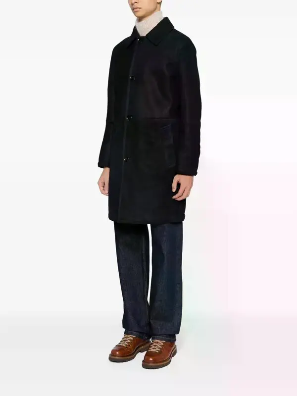 Brioni Single-breasted Leather Coat