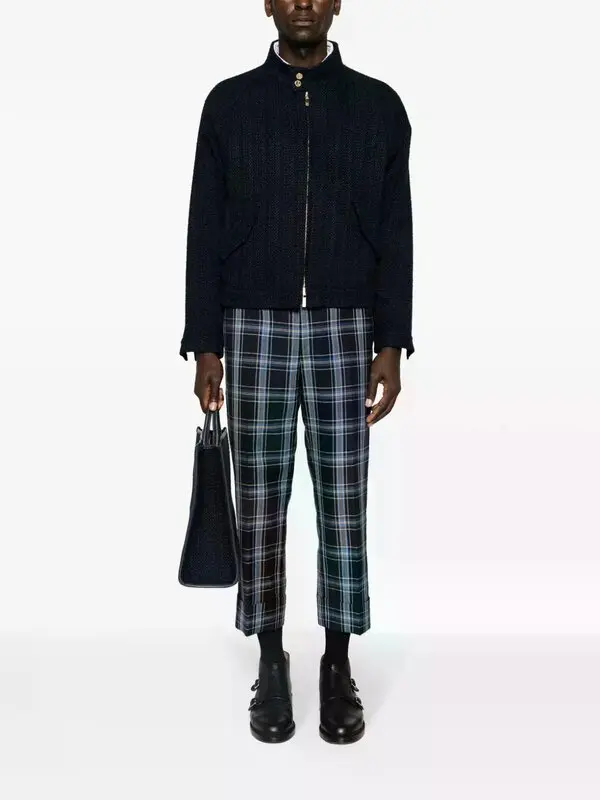 Thom Browne Rwb Stripe Tweed Bomber Jacket