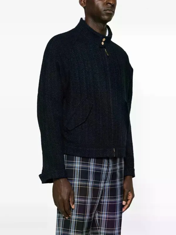 Thom Browne Rwb Stripe Tweed Bomber Jacket