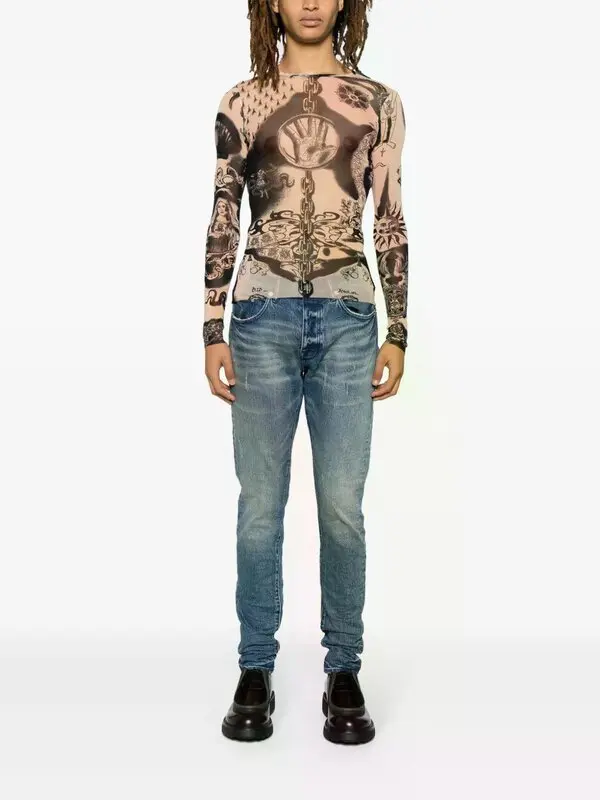 PURPLE BRAND P001 Low-rise Slim-leg Jeans