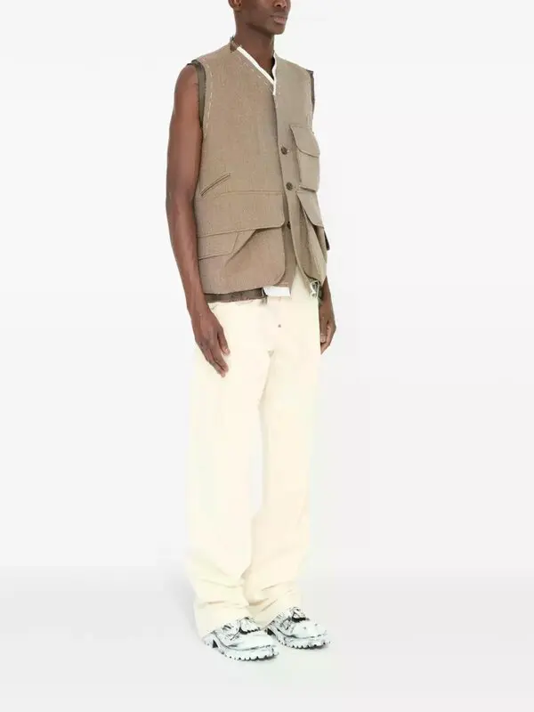 MAISON MARGIELA Wool Cargo Vest - Neutrals