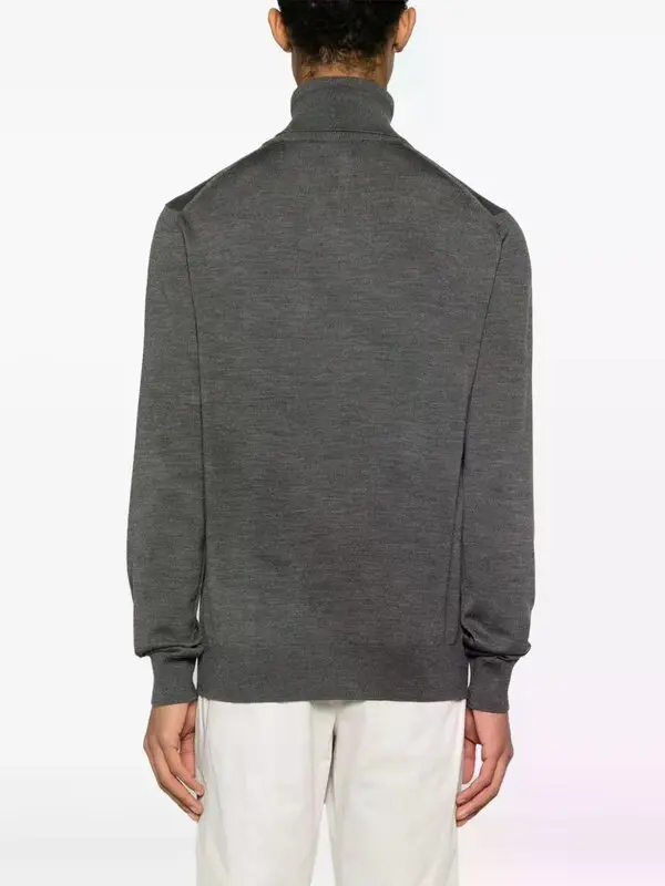 Dolce & Gabbana Logo-appliqué Wool Jumper - Grey