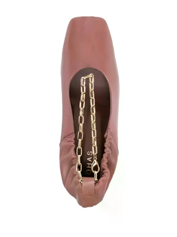 ALOHAS Leather Ankle Strap Pumps