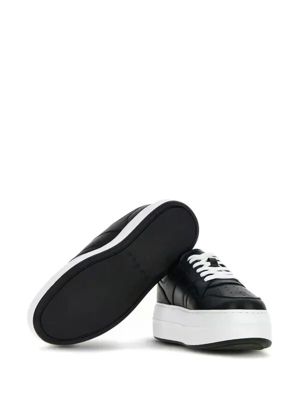 Hogan H670 Flatform Leather Sneakers - Black
