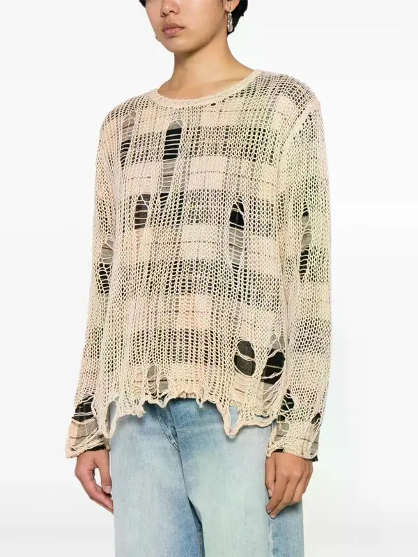 R13 Layered Cotton Jumper With Check Pattern