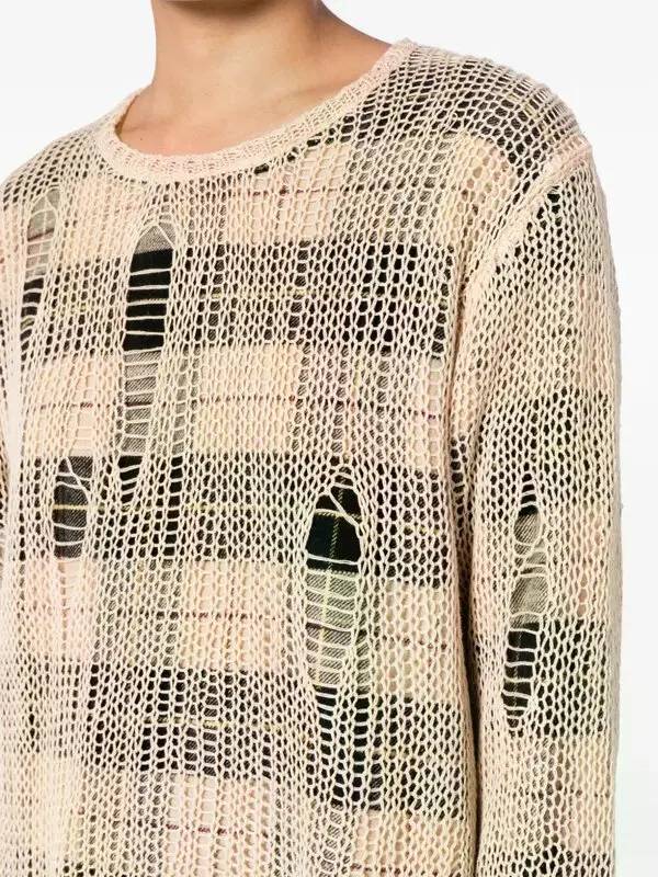 R13 Layered Cotton Jumper With Check Pattern