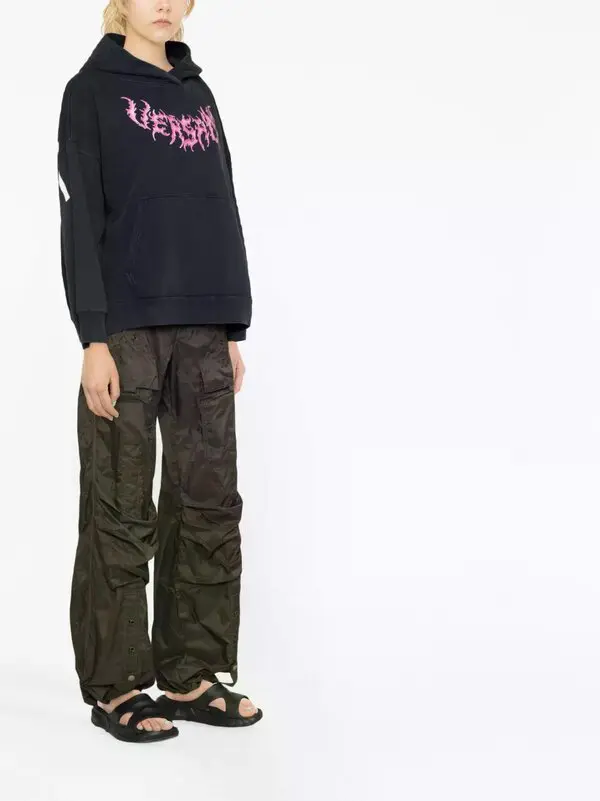 Versace Logo Print Cotton Hoodie