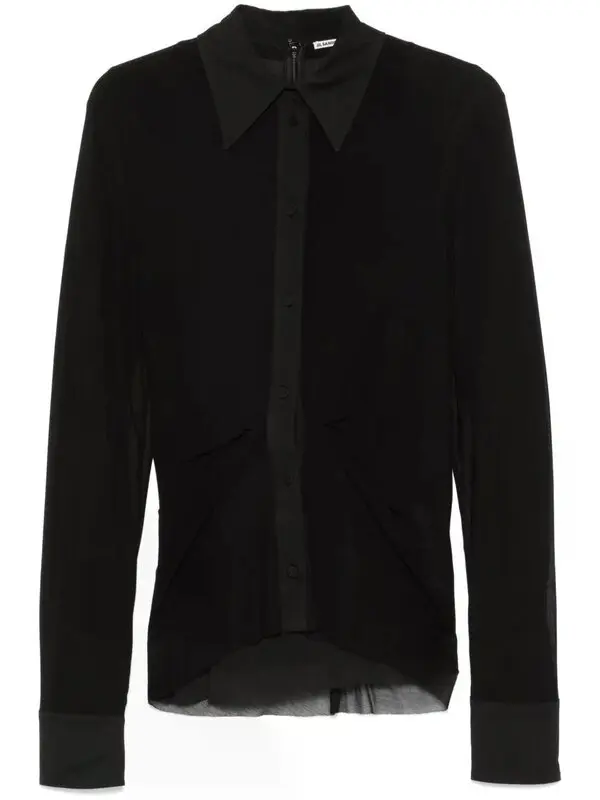 JIL SANDER Crepe Shirt - Black