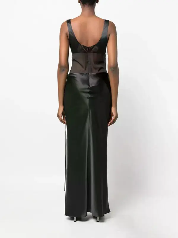 Christopher Esber Sheer Panelling Cowl Neck Gown - Grey