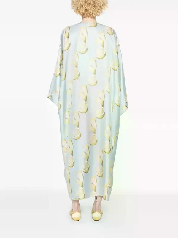 Givenchy Lemon-print Silk Satin Kaftan