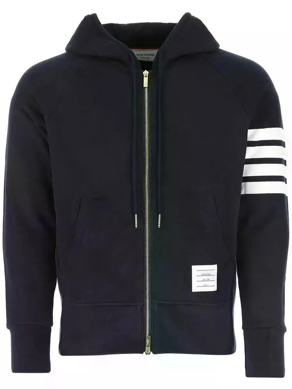 Thom Browne 4-bar Zip-up Hoodie - Blue