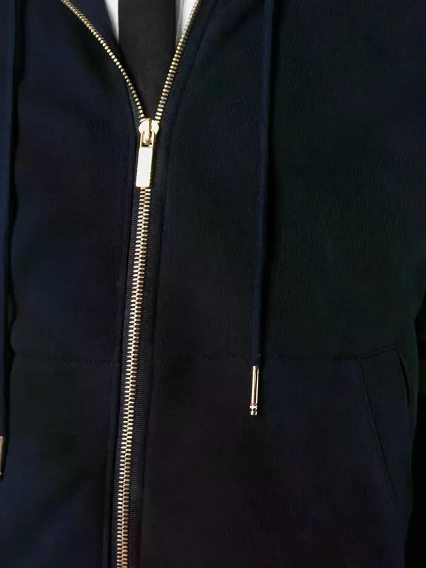 Thom Browne 4-bar Zip-up Hoodie - Blue