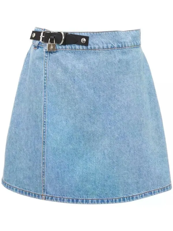 JW Anderson Padlock Mini Denim Skirt - Blue