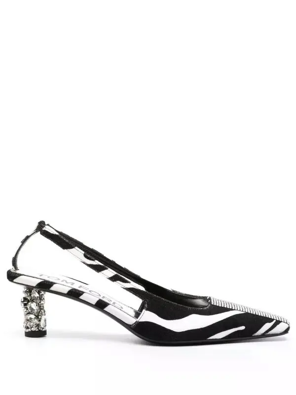TOM FORD Zebra-print Slingback Pumps