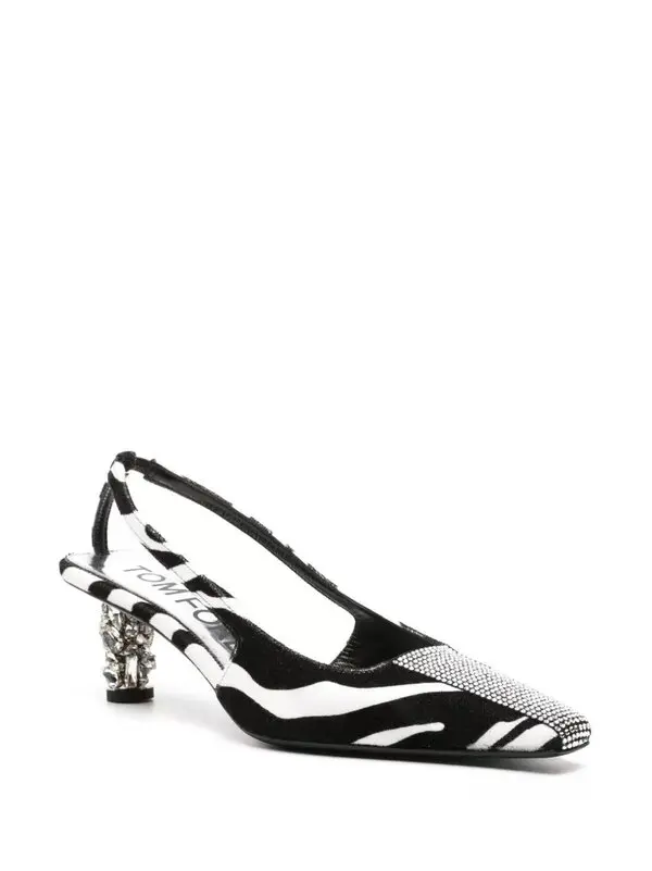 TOM FORD Zebra-print Slingback Pumps