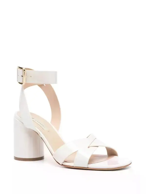 Casadei Emily Viky 80mm Patent Leather Sandals - Neutrals