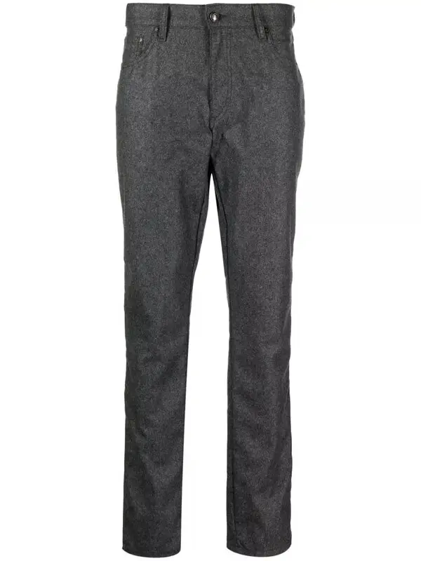 HACKETT Flannel Logo-patch Straight-leg Trousers