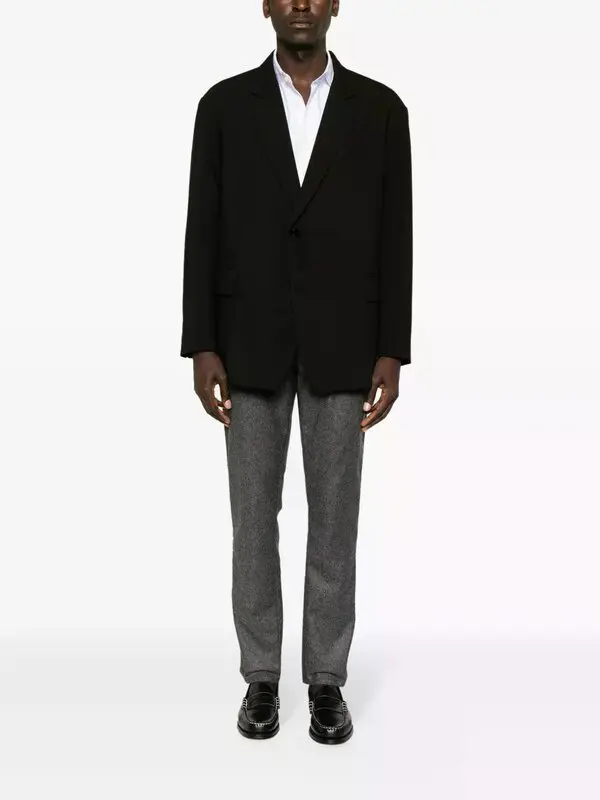 HACKETT Flannel Logo-patch Straight-leg Trousers