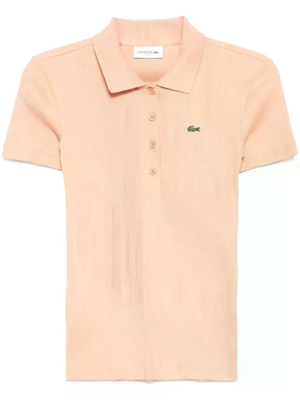 Lacoste Ribbed Polo Top - Neutrals
