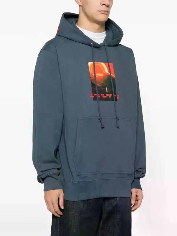 Helmut Lang Graphic Print Cotton Hoodie