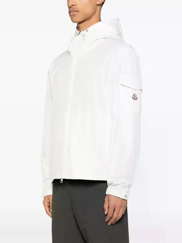 Moncler Zip-up Hooded Jacket With Logo Patch