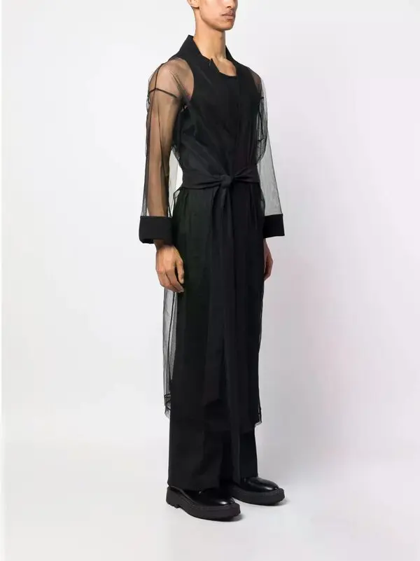 Alchemy Fashions Belted Sheer Mesh Jacket