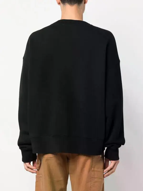 Palm Angels Logo Print Organic Cotton Sweatshirt
