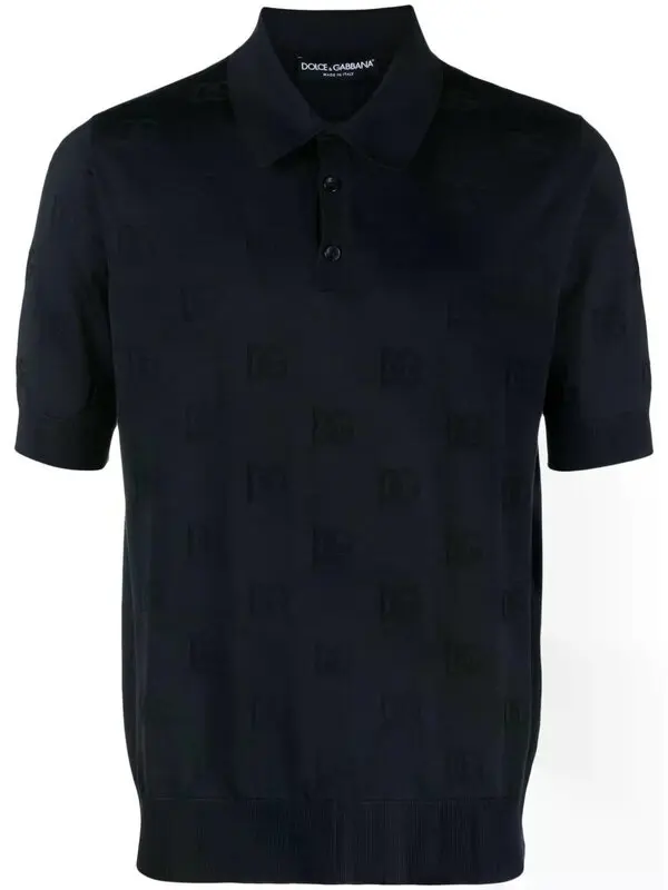 Dolce & Gabbana Logo-jacquard Silk Polo Shirt