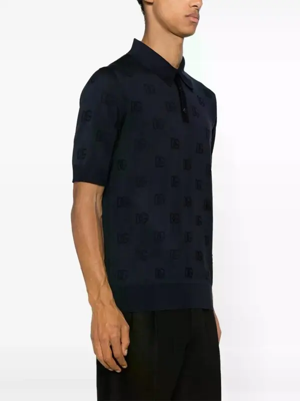 Dolce & Gabbana Logo-jacquard Silk Polo Shirt