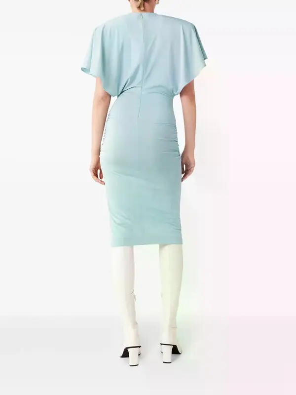 Stella McCartney Padded-shoulder Short-sleeve Midi Dress