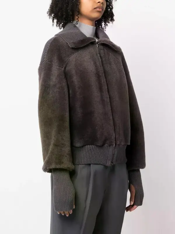 Fabiana Filippi Paneled Zip-up Jacket - Grey
