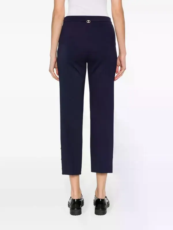 TWINSET Straight-leg Cropped Trousers - Blue