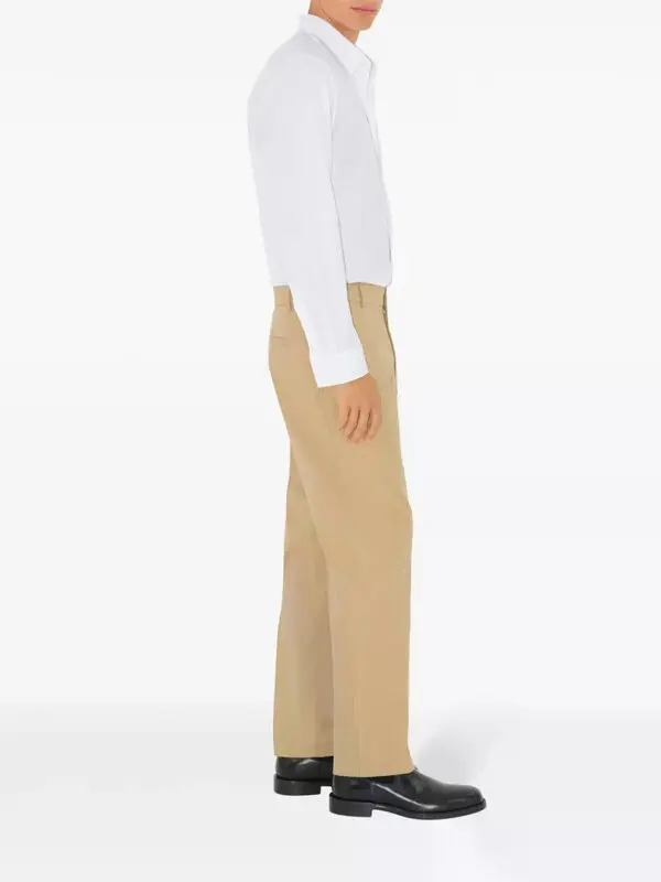 Burberry Logo-embroidered Cotton Chino Trousers
