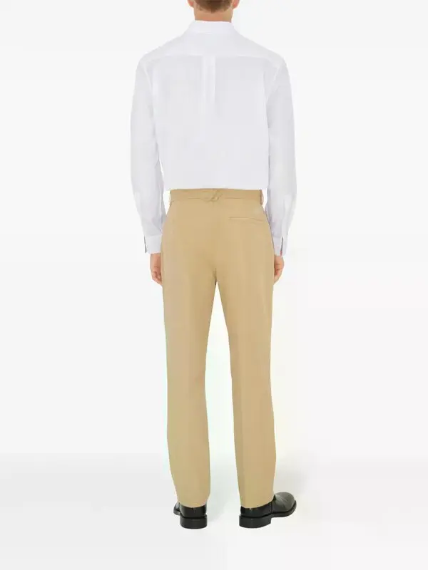 Burberry Logo-embroidered Cotton Chino Trousers