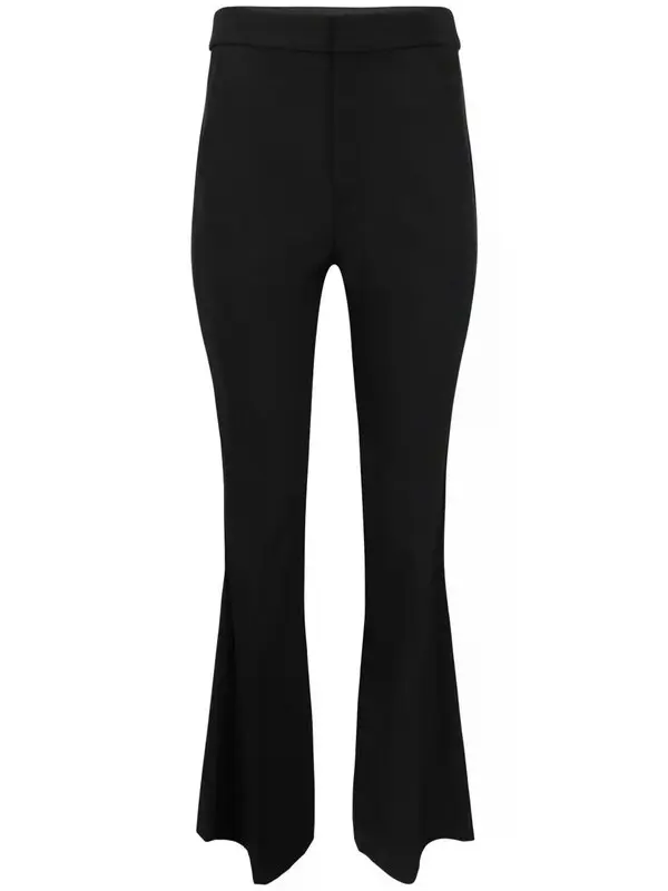 Vince Mid-rise Flared Trousers - Black