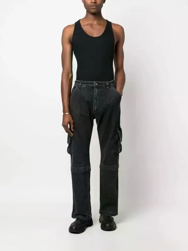 HTC LOS ANGELES Straight-leg Denim Cargo Jeans