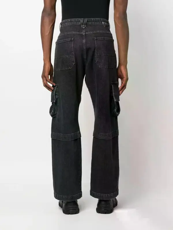 HTC LOS ANGELES Straight-leg Denim Cargo Jeans