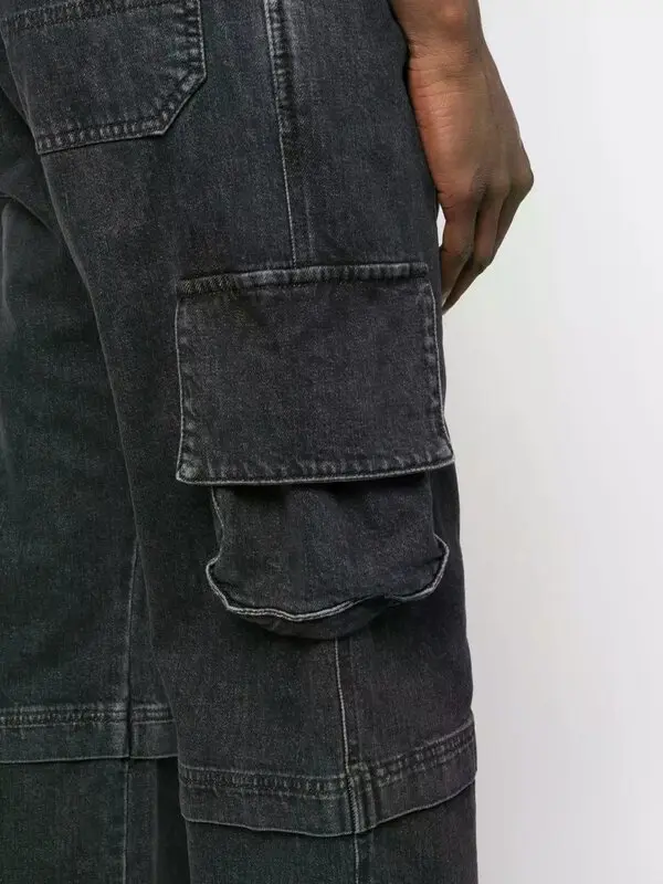 HTC LOS ANGELES Straight-leg Denim Cargo Jeans