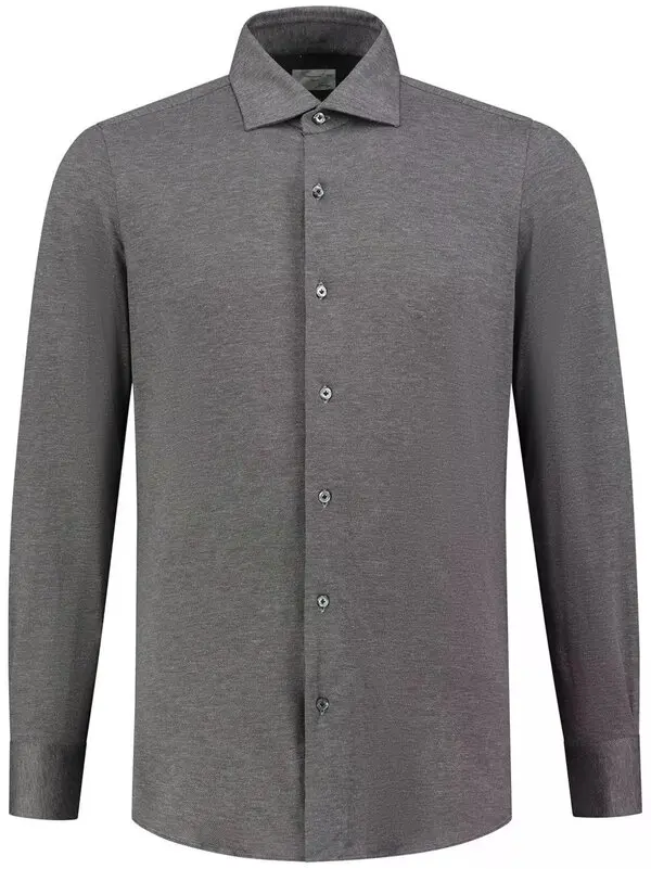 FINAMORE 1925 Long-sleeved Cotton-blend Shirt - Grey