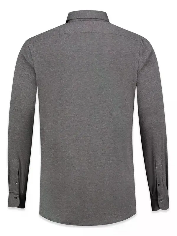 FINAMORE 1925 Long-sleeved Cotton-blend Shirt - Grey