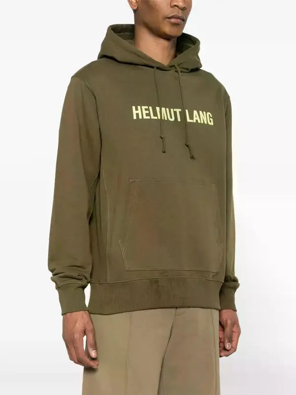 Helmut Lang Logo-print Cotton Hoodie - Brown