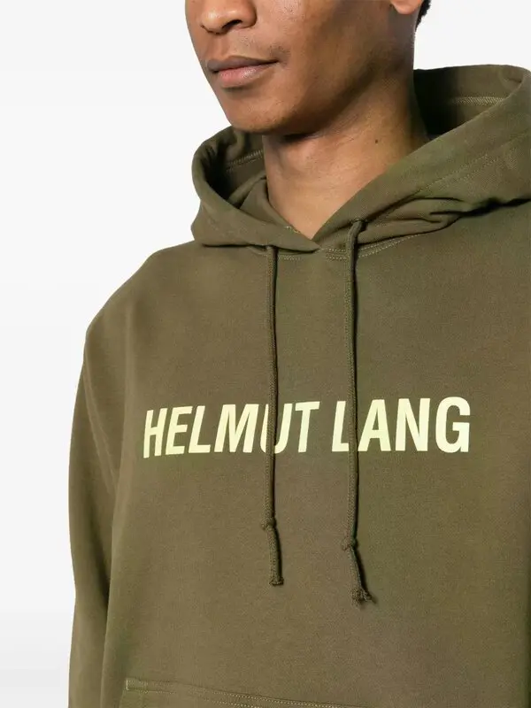 Helmut Lang Logo-print Cotton Hoodie - Brown