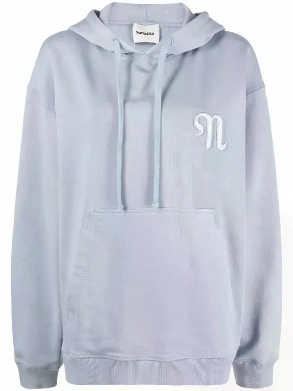 Nanushka Logo-embroidered Oversize Hoodie - Blue